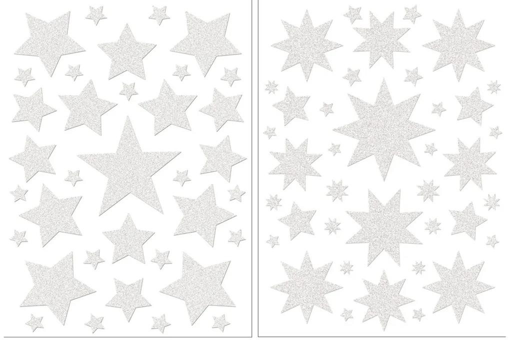Statické okenní dekorace Hvězdy bílé