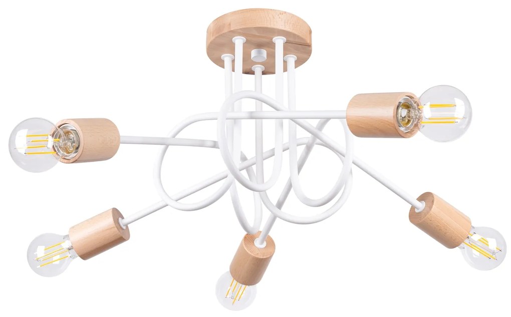 Sollux Lighting Lustr EMBER 5 bílý