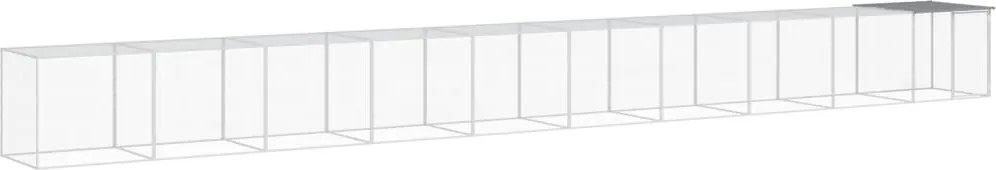 Klec pro kuřata se střechou světle šedá 1 003 x 98 x 90 cm ocel 3189048