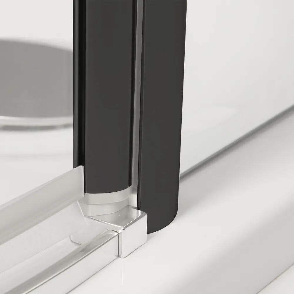 Roth EXCLUSIVE LINE ECDO1N Jednokřídlé sprchové dveře pro instalaci do niky 90 cm Profil: Černá, Sklo: Hladké čiré