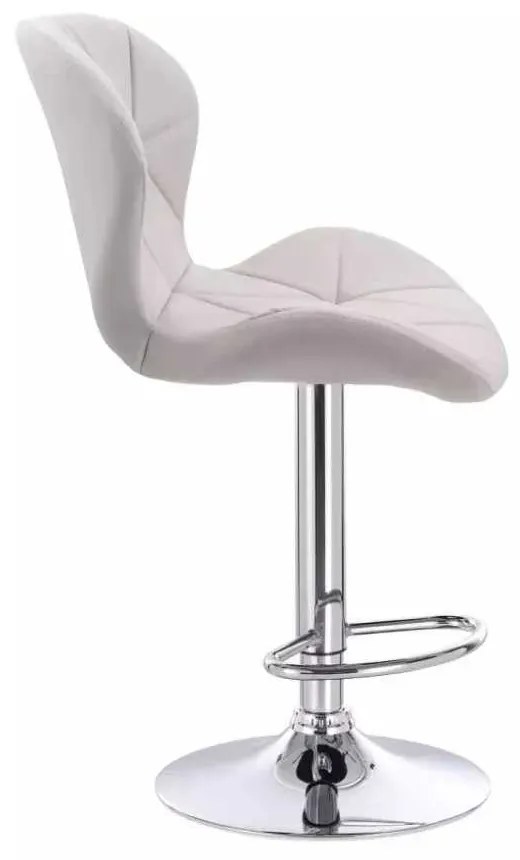 LuxuryForm DESIGN Barová židle LIVIO VELUR na stříbrné kulaté podstavě - světle šedá