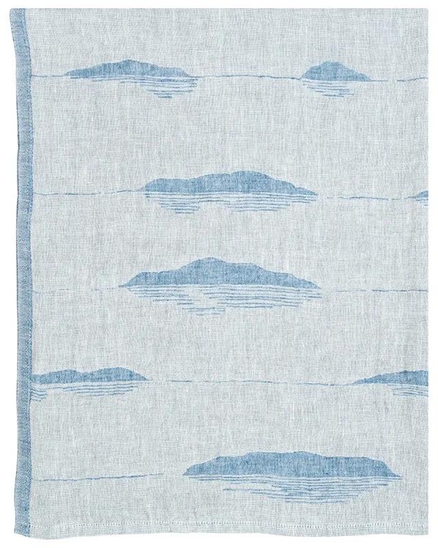 Lněný ručník Merellä, modrý, Rozměry  95x180 cm
