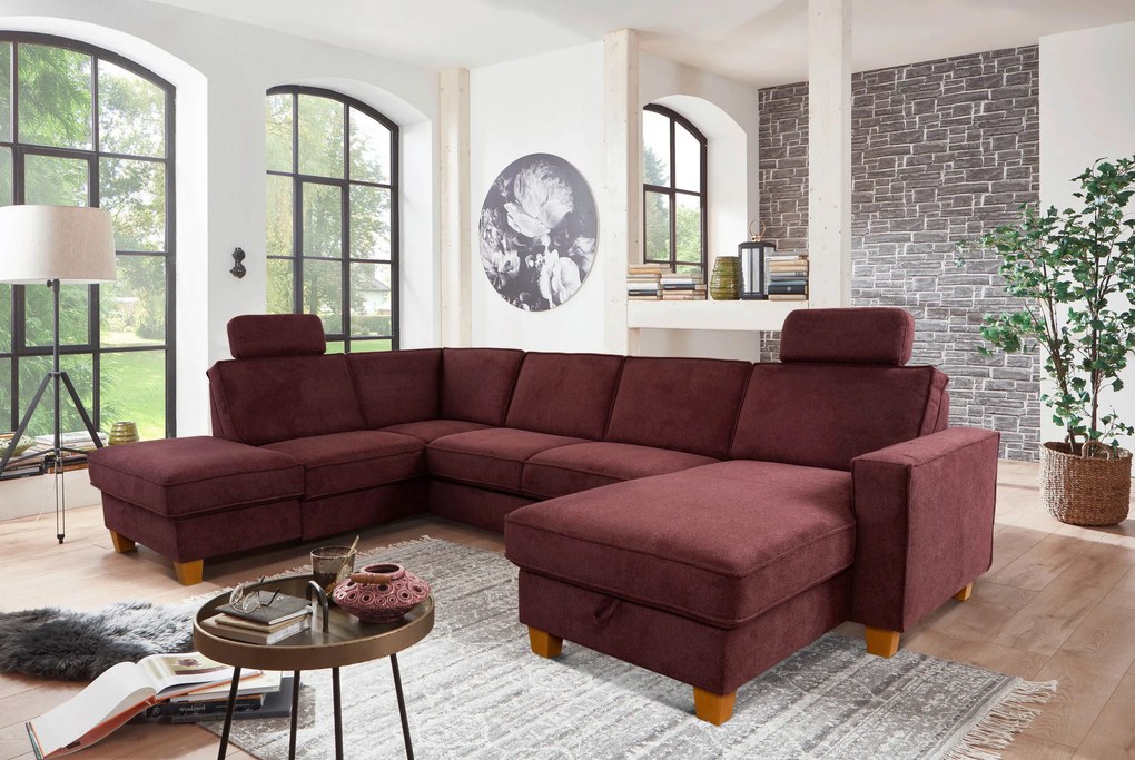 XXXLutz SEDACÍ SOUPRAVA, textil, tmavě červená Sit & More - Sedací soupravy - 000144005826