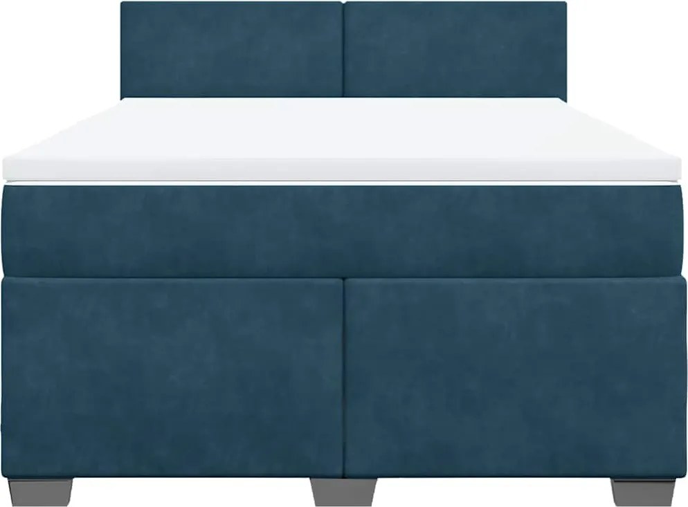 Box spring postel s matrací modrá 160 x 200 cm samet 3288652