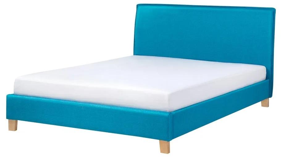 Modrá čalouněná postel 160x200 cm SENNEZ