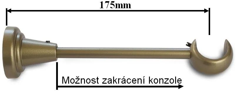 GARNÝŽE-HEBR Garnýž Žezlo zlatá antik jednoduchá 100 cm
