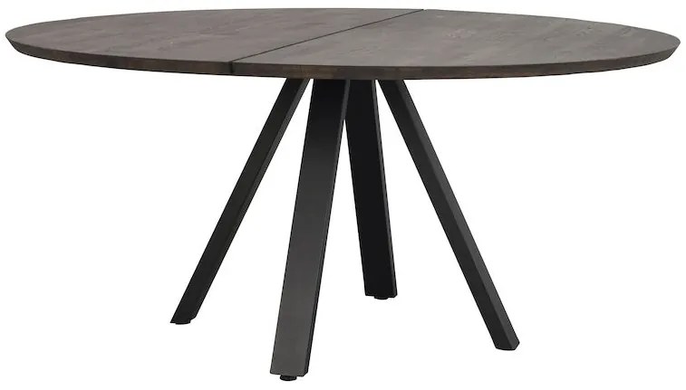 Rowico Hnědý dubový jídelní stůl Carradale 150 cm s černými nohami V