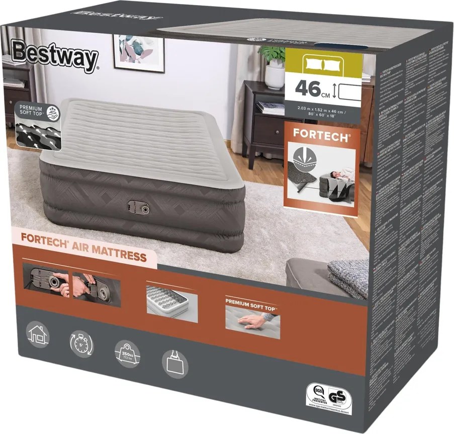 Nafukovací dvoulůžková matrace s elektrickou pumpou 203 x 152 cm Bestway 69050