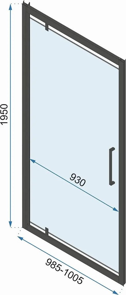 Rea Rapid Swing, 3-stěnový sprchový kout 90(dveře) x 90(stěna) x 195 cm, 6mm čiré sklo, chromový profil, KPL-09119
