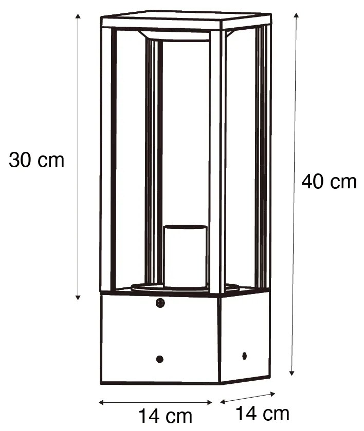 Stojací venkovní svítidlo černé s kouřem 40 cm IP44 - Charlois