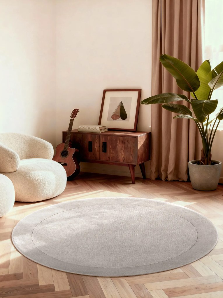 Villeroy & Boch Kusový koberec Kivi 106283 Grey kruh, 200x200 (průměr) kruh, šedá, ložnice