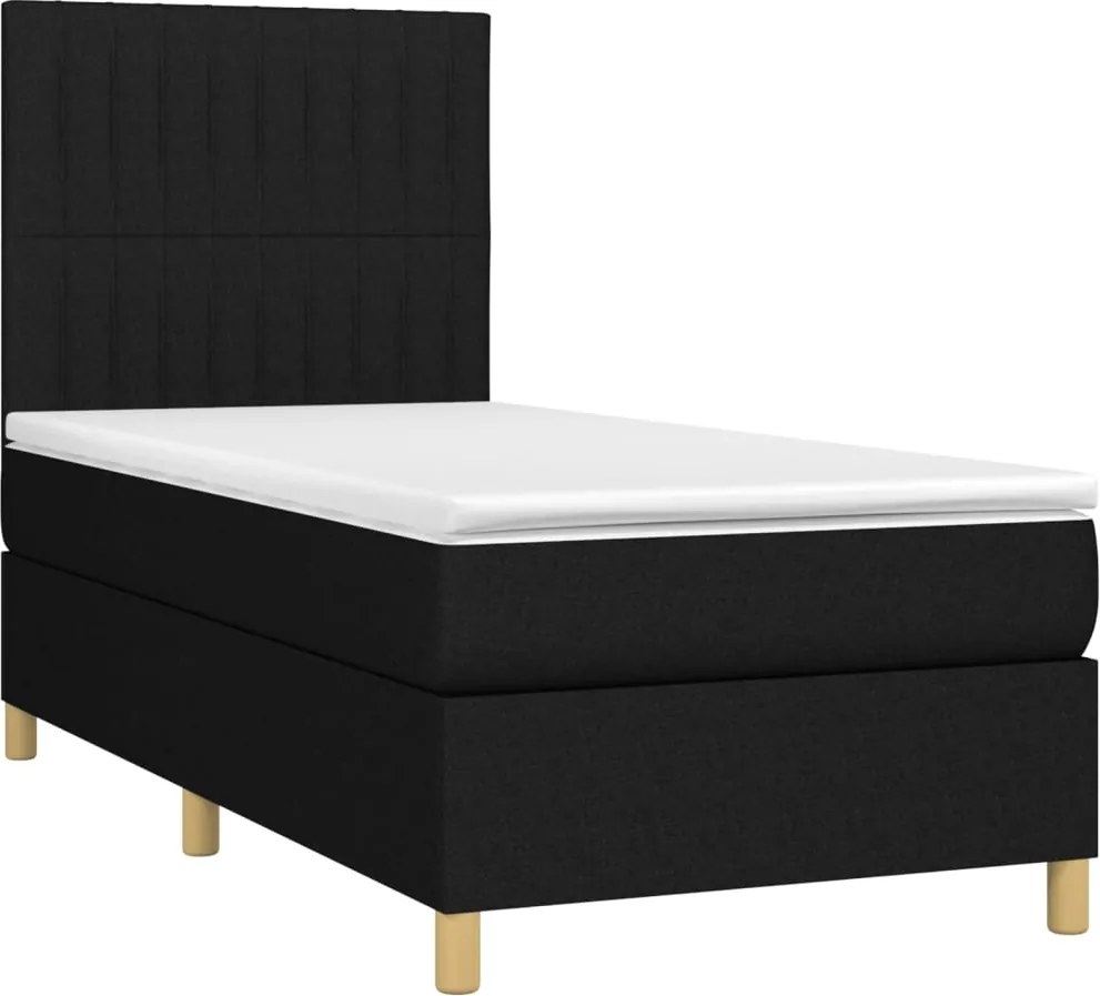 Box spring postel s matrací černá 80 x 200 cm textil 3142451