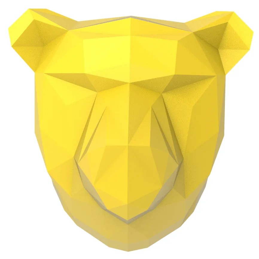 POLLY – Geometrický háček – Medvěd Barva: Žlutá, Typ: s kombi šroubem, Varianta: Kompletní produkt