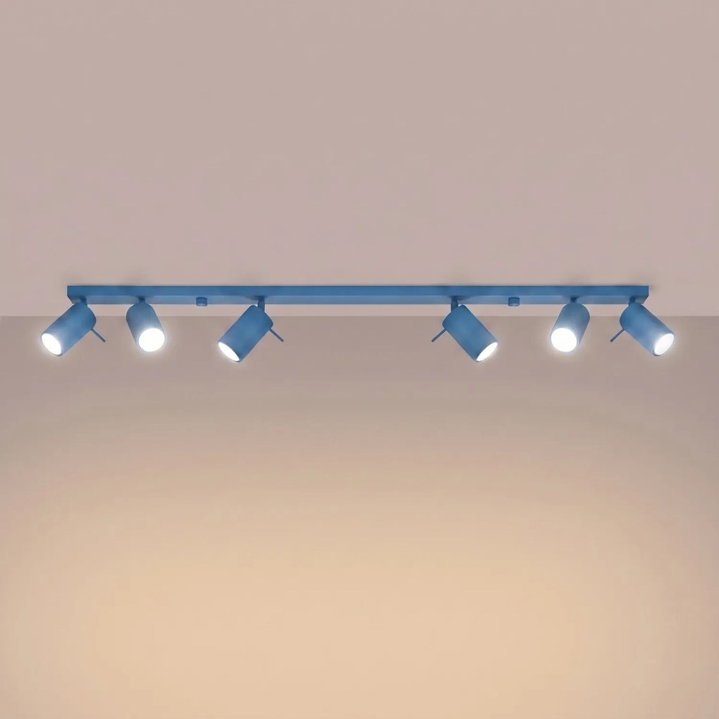 Sollux Lighting Stropní svítidlo RING 6L azurové