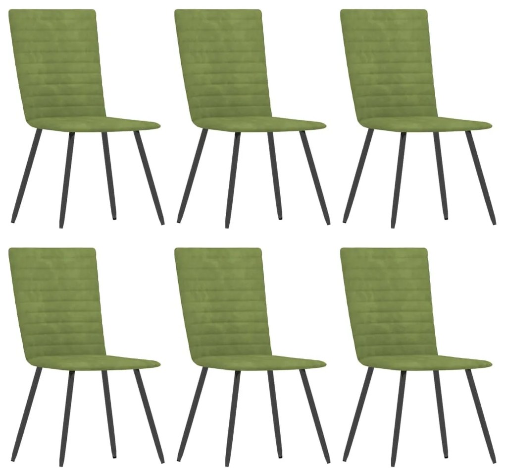 3055154 vidaXL Jídelní židle 6 ks zelené samet