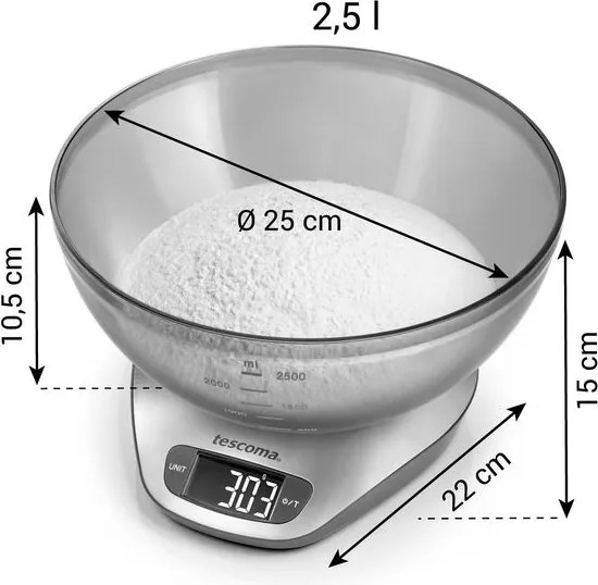 TESCOMA Digitální kuchyňská váha s mísou GrandCHEF 5,0 kg