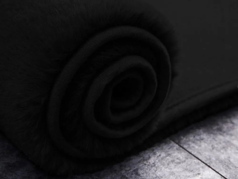 TZ Černý obdélníkový koberec Rabbit Rozměr: 60x120 cm