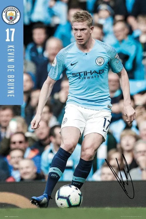 Plakát, Obraz - Manchester City - De Bruyne 18-19, (61 x 91,5 cm)