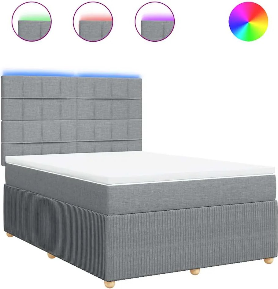 Box spring postel s matrací světle šedá 160 x 200 cm textil 3294407