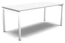No brand  Rovný kancelářský stůl MOON U, 180 x 80 x 74 cm, bělený dub/bílá