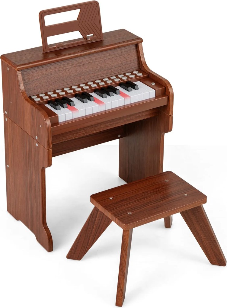 Costway 25 Keys Mini Digital Piano se stoličkou Dětské piano