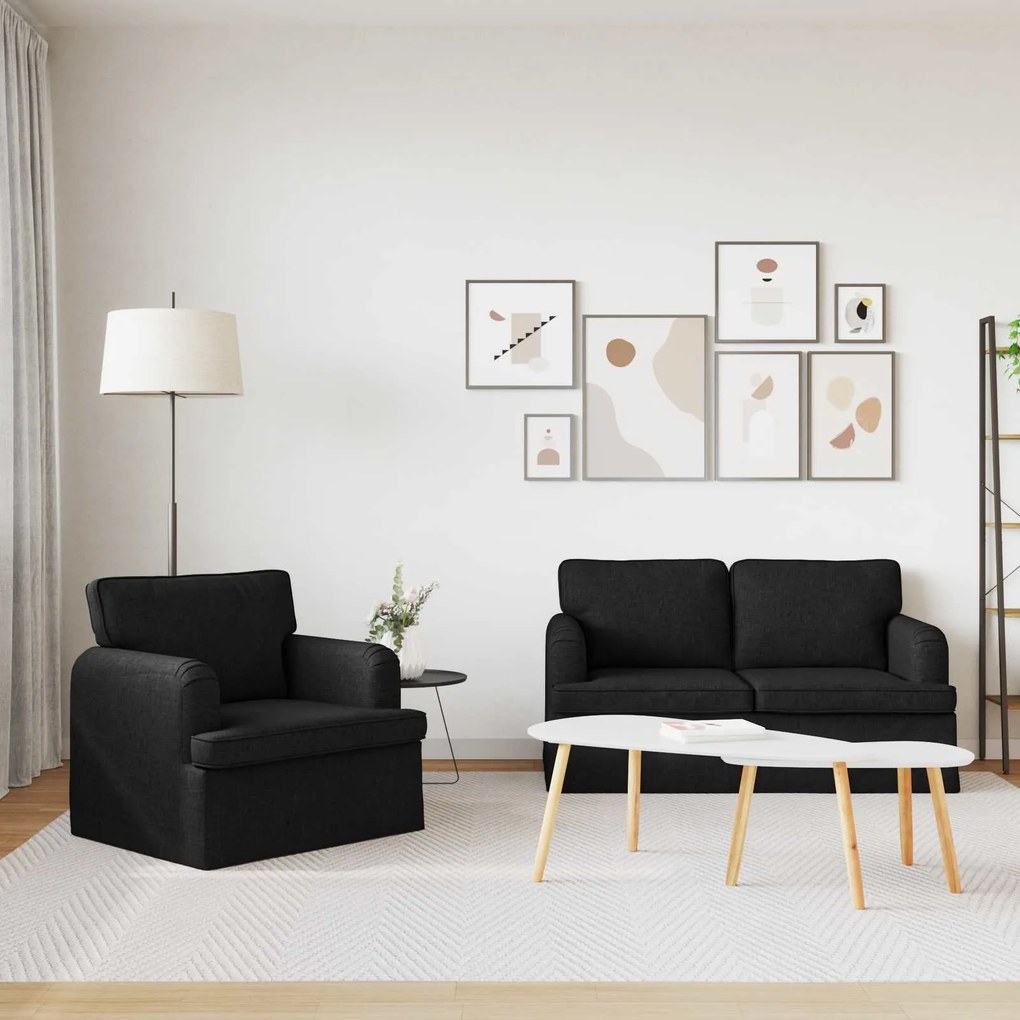 Set pohovek 2 ks Černá textil 3407518