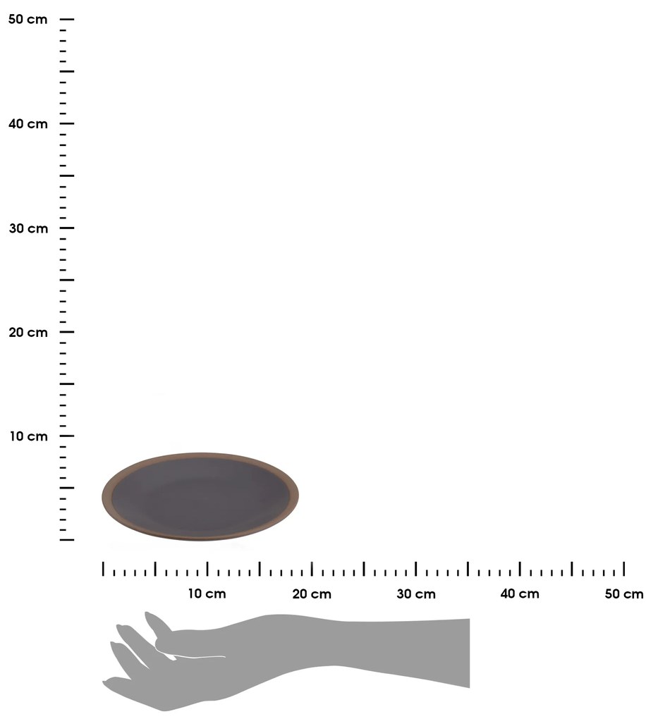 Kameninový dezertní talíř Clay, (fi) 18 cm, hnědý