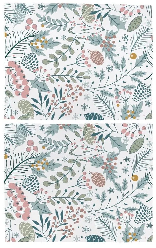 Vánoční látkové prostírání v sadě 2 ks 45x35 cm Pastel Christmas - Butter Kings