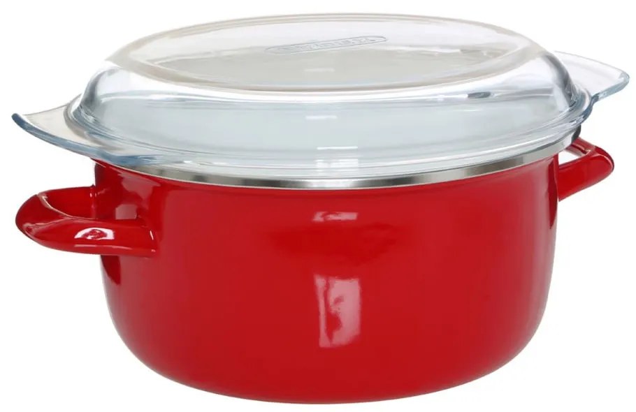 Červený fritovací hrnec Premier Housewares, objem 5 l