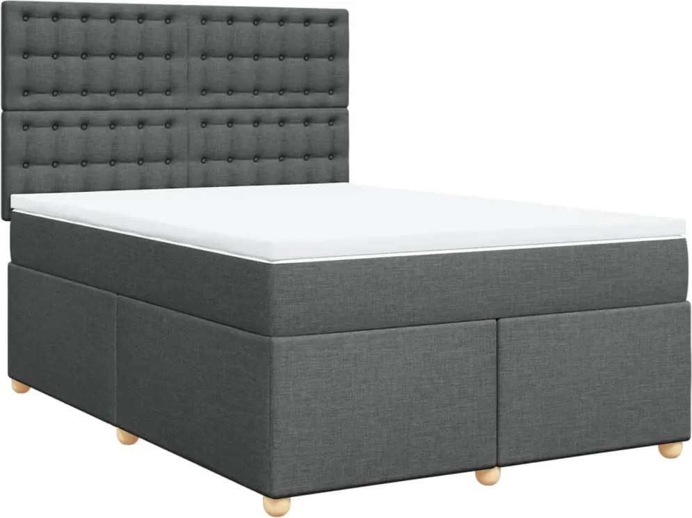 Box spring postel s matrací tmavě šedá 140x200 cm textil 3293618