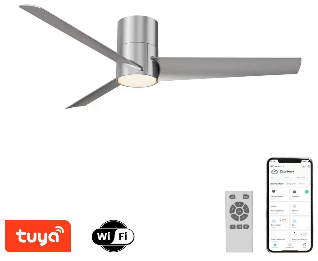 Immax NEO LITE FRESH Smart LED stropní svítidlo s ventilátorem 18W/40W Tuya WiFi stříbrné
