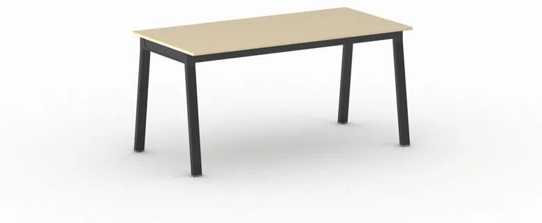 Kancelářský pracovní stůl PRIMO BASIC, černá podnož, 1600 x 800 mm, bříza