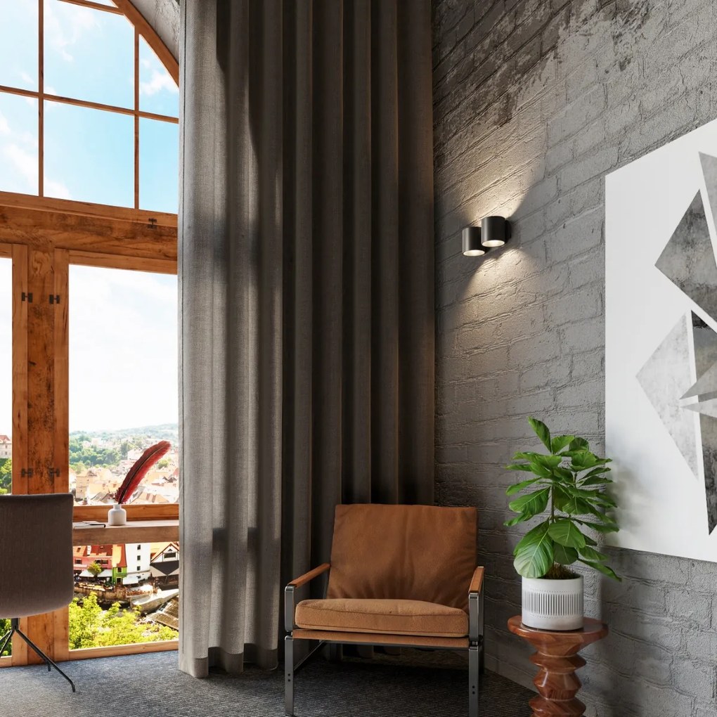 Sollux Lighting Nástěnné svítidlo ORBIS 2 Černá