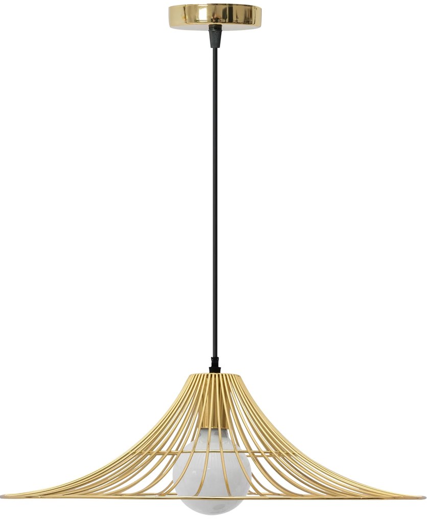 Toolight - Stropní lampa závěsná plochá kulatá 1xE27 APP499-1CP, zlatá, OSW-00612