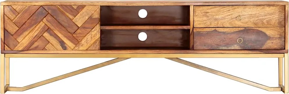TV stolek 140 x 30 x 45 cm masivní akáciové dřevo 247998