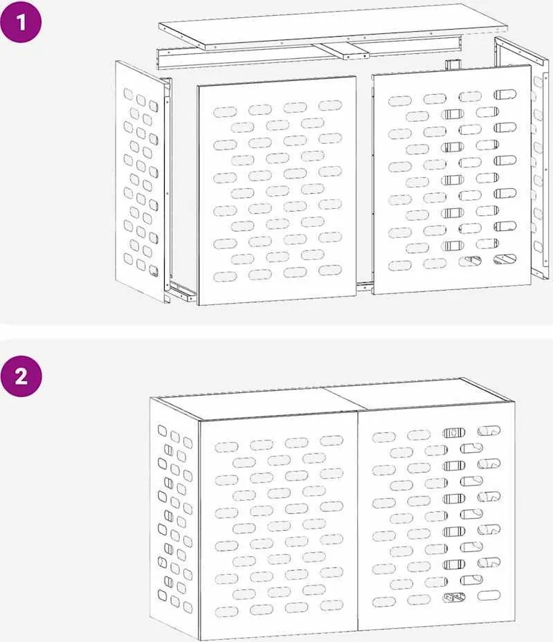 vidaXL Ochrana klimatizace Rezavá 90 x 40 x 60 cm [865896]