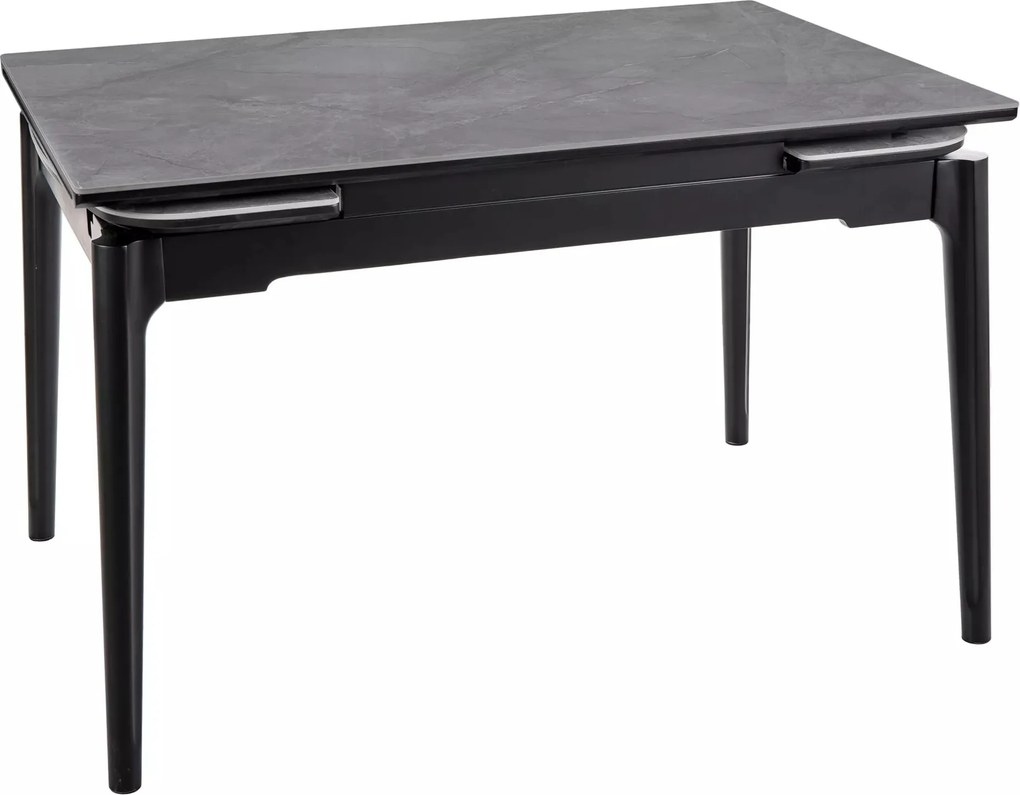 Jídelní rozkládací stůl Sento 120/180 cm keramika šedý mramor/černý