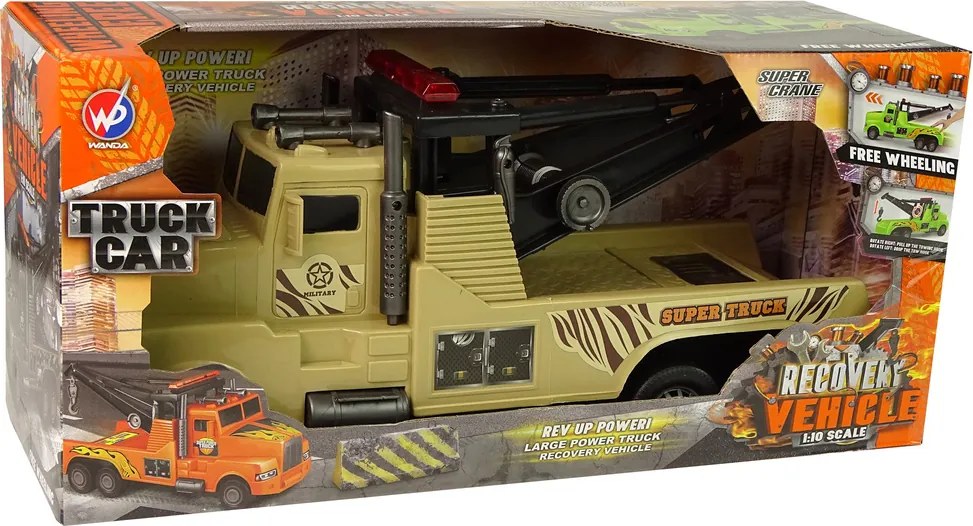 LEAN Toys Auto odtahový vůz asistenční služba 1:10 s lanem, hnědý