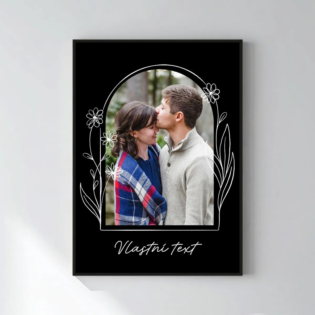 Personalizovaný magický fotoobraz v rámu - 50x70 - květinové orámování