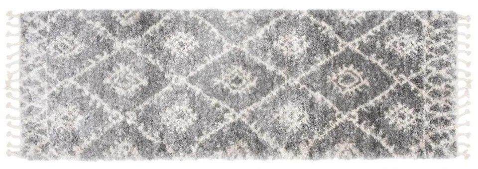 Kusový koberec shaggy Azteco šedý atyp 70x300cm