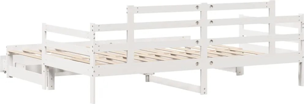 Válenda s přistýlkou a zásuvkami bez matrace bílá 90x200 cm 3302238