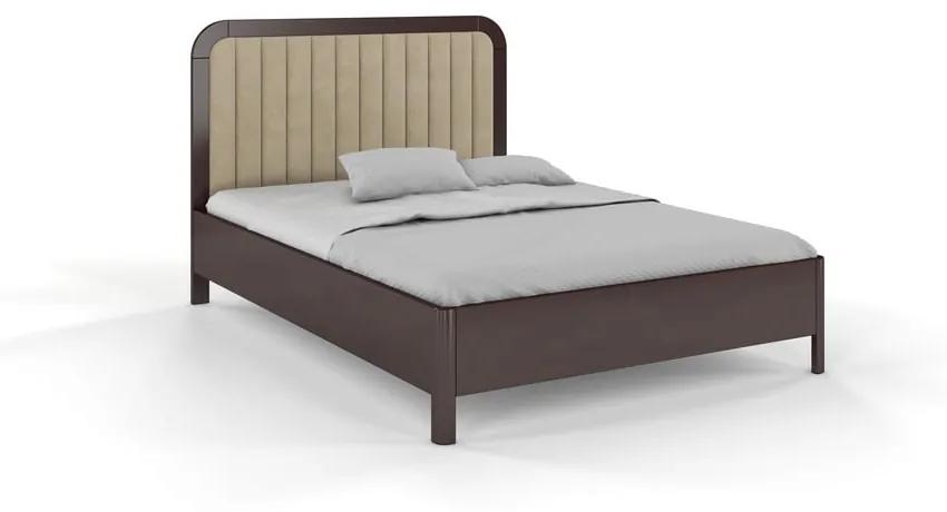 Tmavě hnědá dvoulůžková postel z bukového dřeva Skandica Visby Modena, 200 x 200 cm