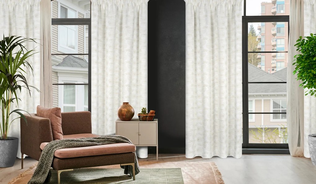 ZATEMŇOVACÍ ZÁVĚS NA PÁSCE MARIGOLD 140X300 CM LISTY
