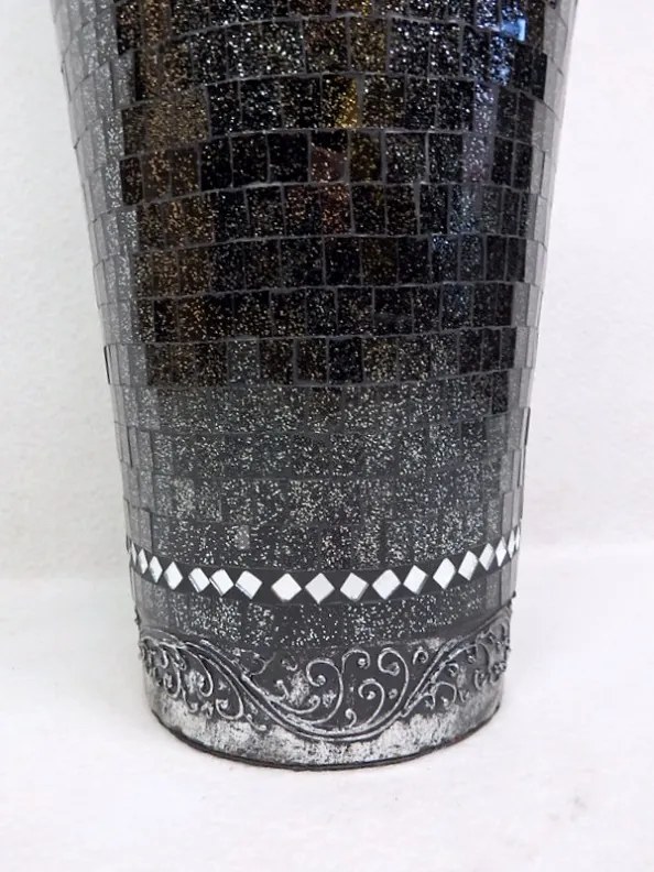 Váza RONA černá, podlahová, 80 cm, keramika, ruční práce