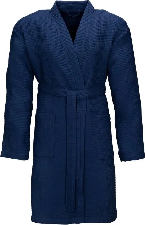 VOSSEN ROM Piqué – bavlněný unisex župan do sauny Modrá, XL