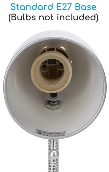 Aigostar - Stolní lampa s klipem 1xE27/11W/230V stříbrná/chrom