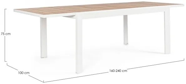 BIZZOTTO Rozkládací jídelní stůl BELMAR 160x100 cm bílý