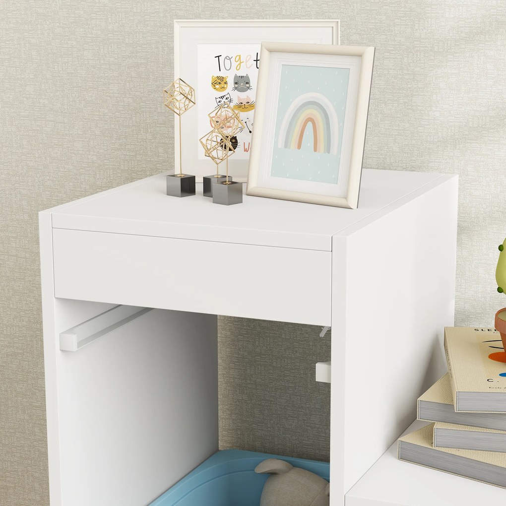 AIYAPLAY Dětský úložný box na hračky se 6 vyjímatelnými boxy, 3 patra, 96 x 38,5 x 90 cm, vícebarevný