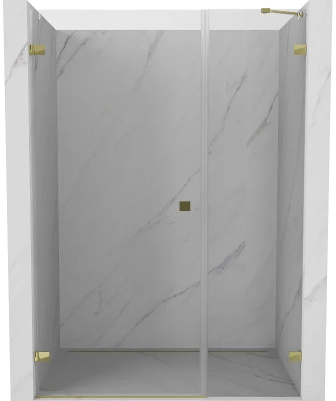 Mexen Lunar-B sprchové dveře otočné levé 130 cm, transparentní, zlaté - 832S-130-050-50-00-L