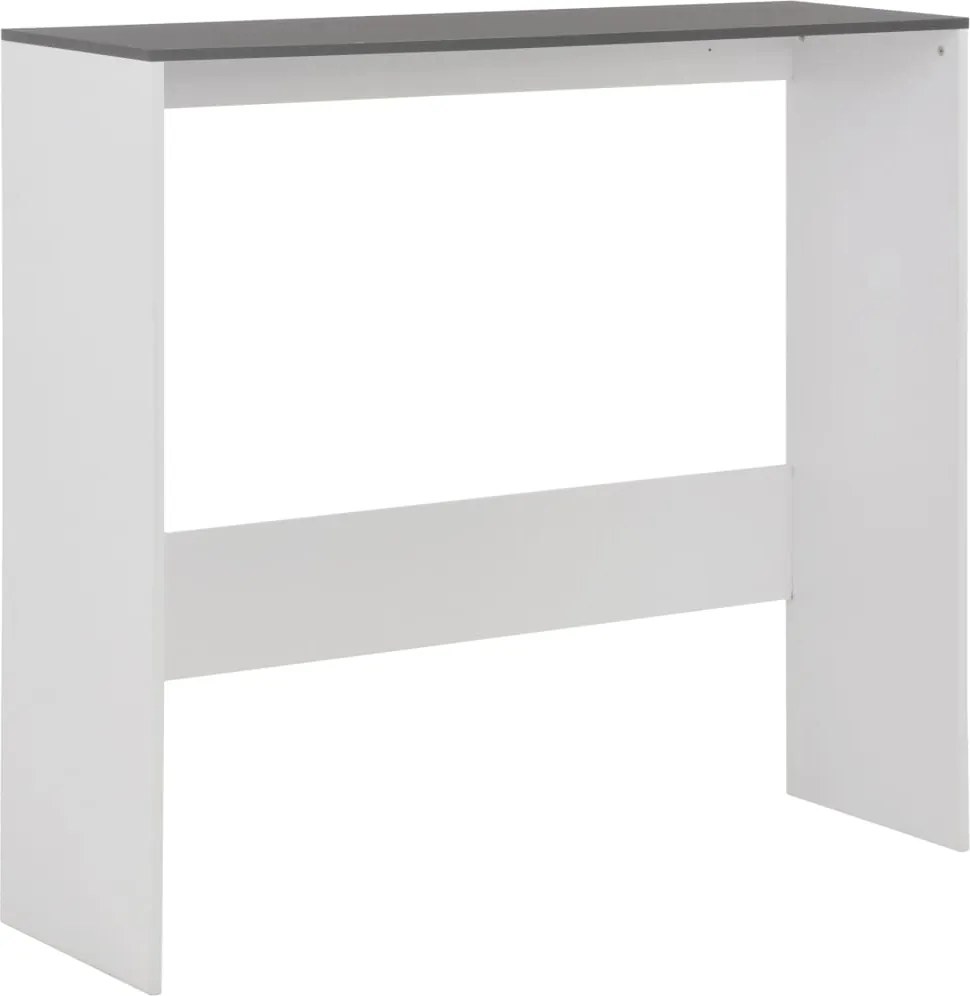 Barový stůl se 2 stolními deskami bílý a šedý 130 x 40 x 120 cm 280221